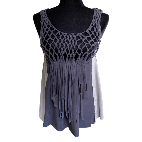 Mystree | Tops | Fringe Crochet Tank | Poshmark